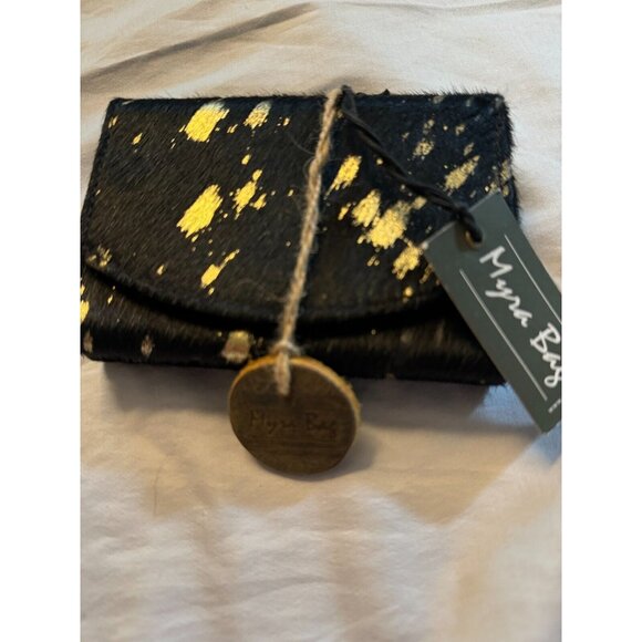 Myra Bag | Bags | Myra Bag Small Black Cowhide Wallet With Gold Accents ...